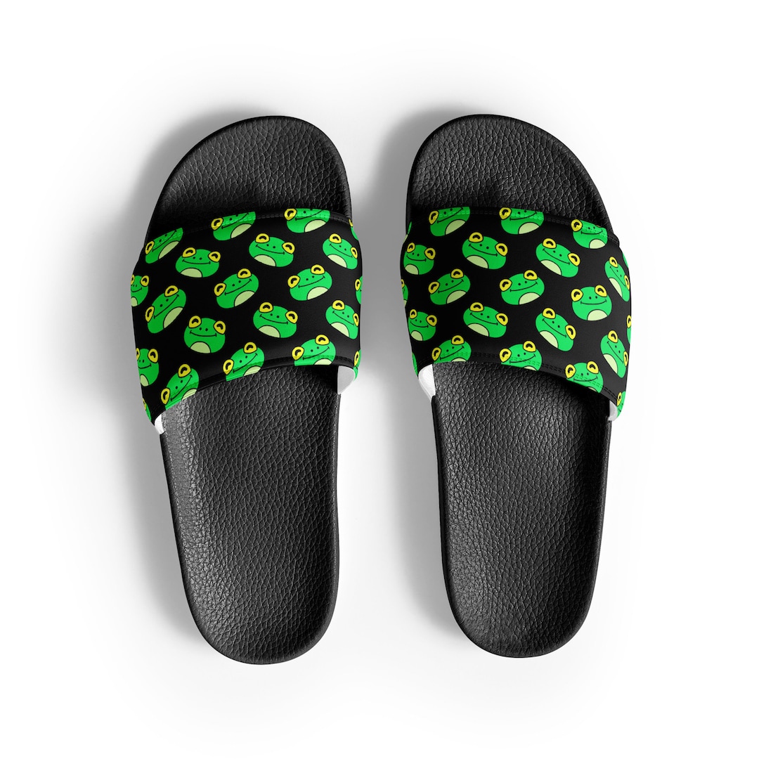 Frogs Animal Printed Slide Sandals Women, Frog Lover Gift for Her ...
