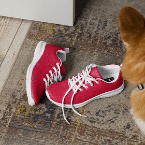 Solid Red Men's Athletic Shoes, Gym Workout Fitness Exercise Shoes ...
