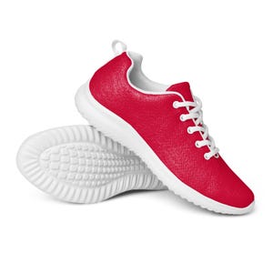 Solid Red Men's Athletic Shoes, Gym Workout Fitness Exercise Shoes ...