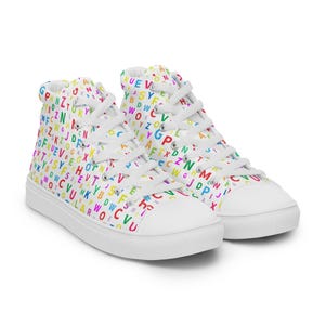Alphabet ABC Letters Printed Men's High-top Canvas Shoes, Converse ...