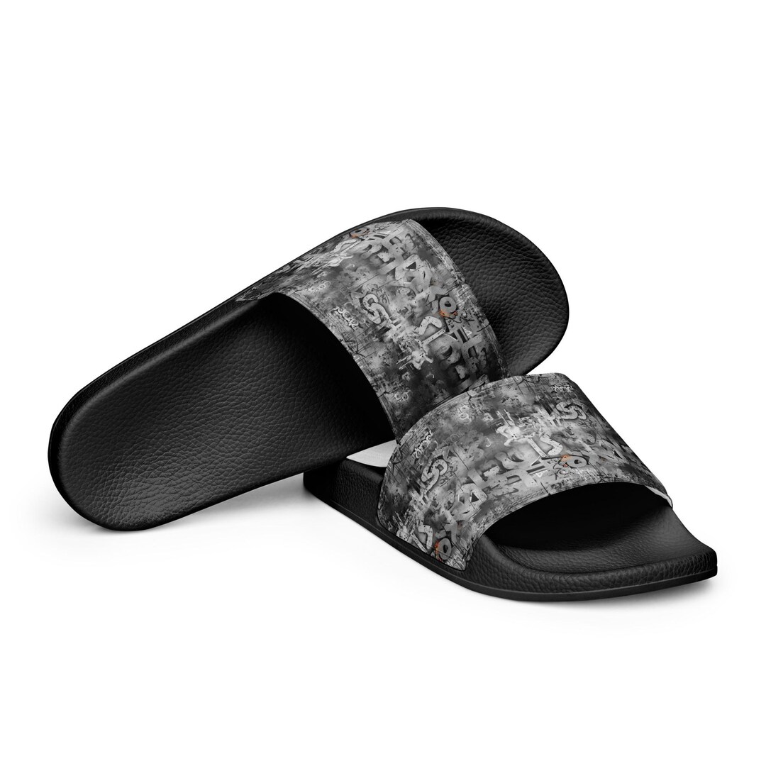 Street Graffiti Slide Sandals Women, Abstract Summer Streetwear Sandal ...