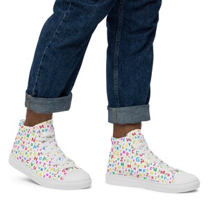 Alphabet ABC Letters Printed Men's High-top Canvas Shoes, Converse ...