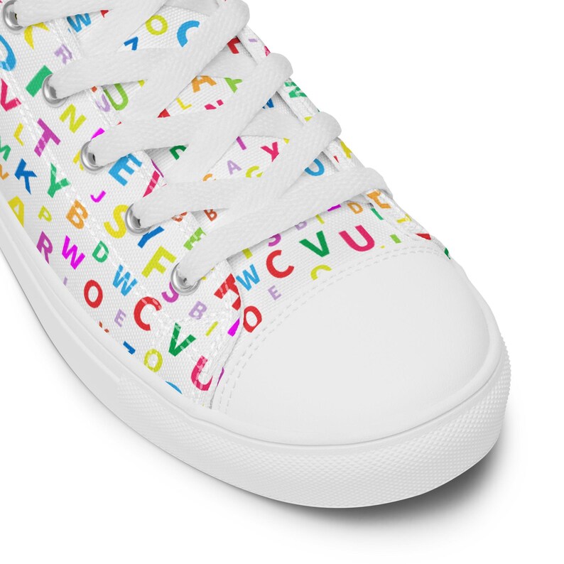 Alphabet ABC Letters Printed Men's High-top Canvas Shoes, Converse ...
