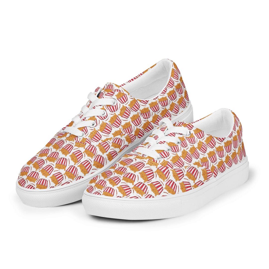 Fried Chicken Fast Food Canvas Shoes Mens, Comfortable Lace-up Summer ...