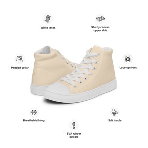 Solid Pastel Peach Printed High-top Sneakers Women, Lace-up Converse ...