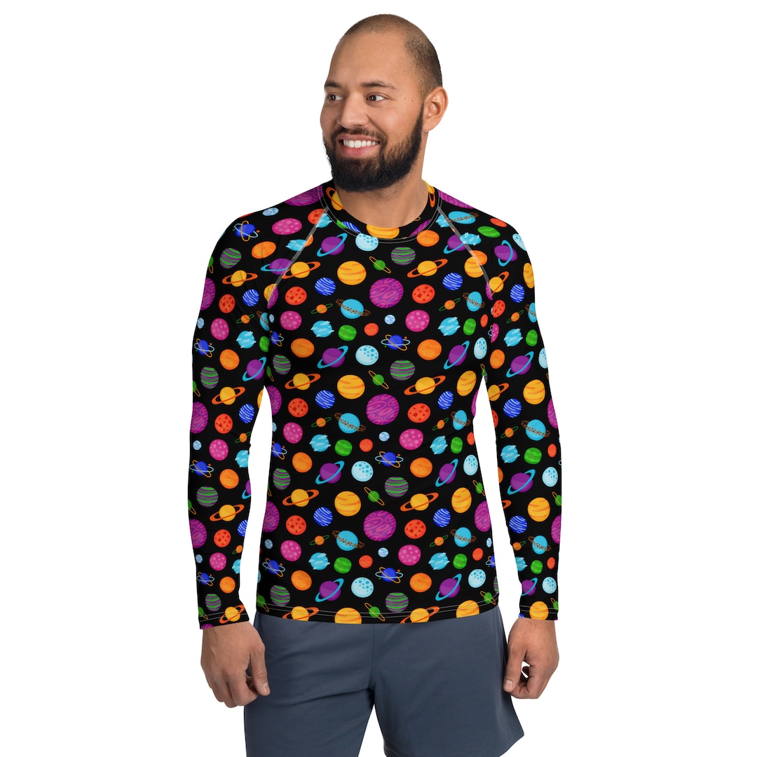 Planets Solar System Rash Guard, Yoga Workout Fitness Rash Guard ...