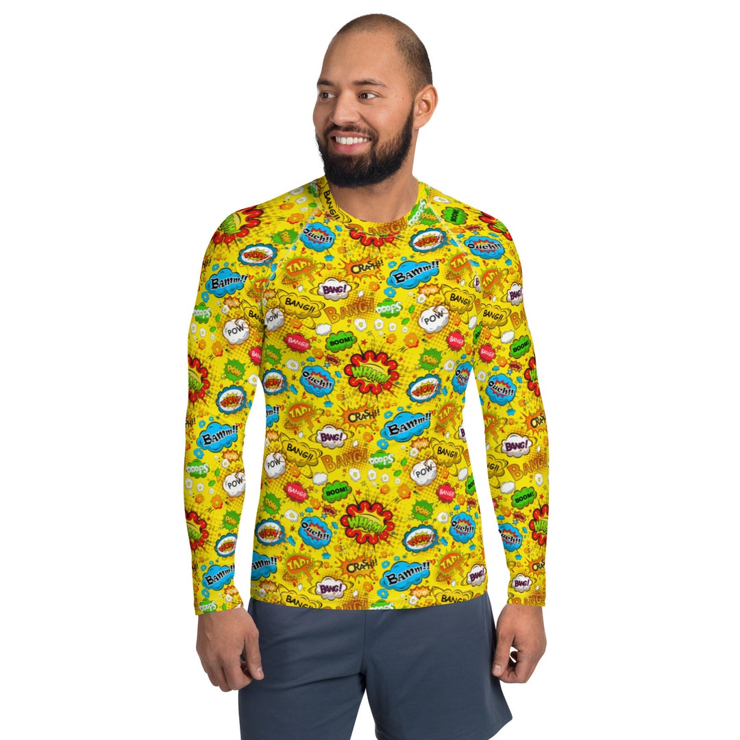 Manga Comic Books Printed Rash Guard, Superhero Yoga Workout Fitness ...