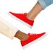 Solid Bright Red Canvas Shoes Women, Hot Neon Red Casual Lace-up Shoes ...