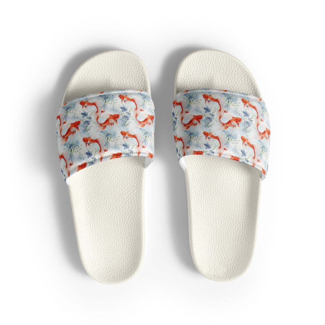 Koi Fish Animal Printed Slide Sandals Women, Koi Fish Lover Gift ...