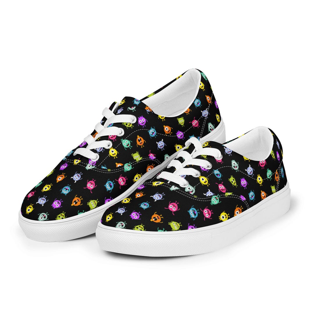 Aliens Sci Fi Canvas Shoes for Mens, Stylish UFO Lace-up Low-top Shoes ...