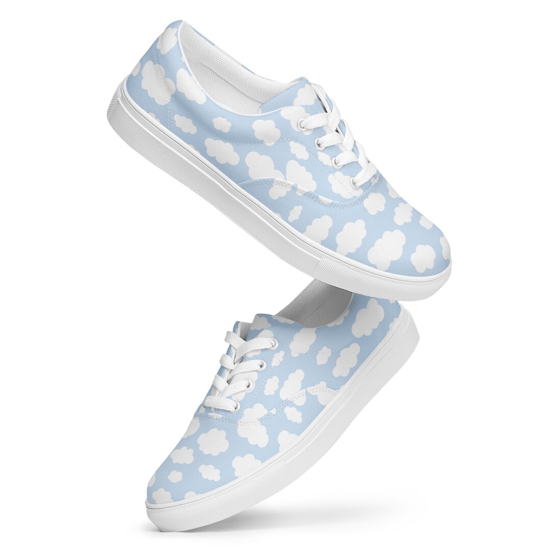 Clouds in a Blue Sky AOP Shoes Women, Low-top Lace-up Fashion Designer ...