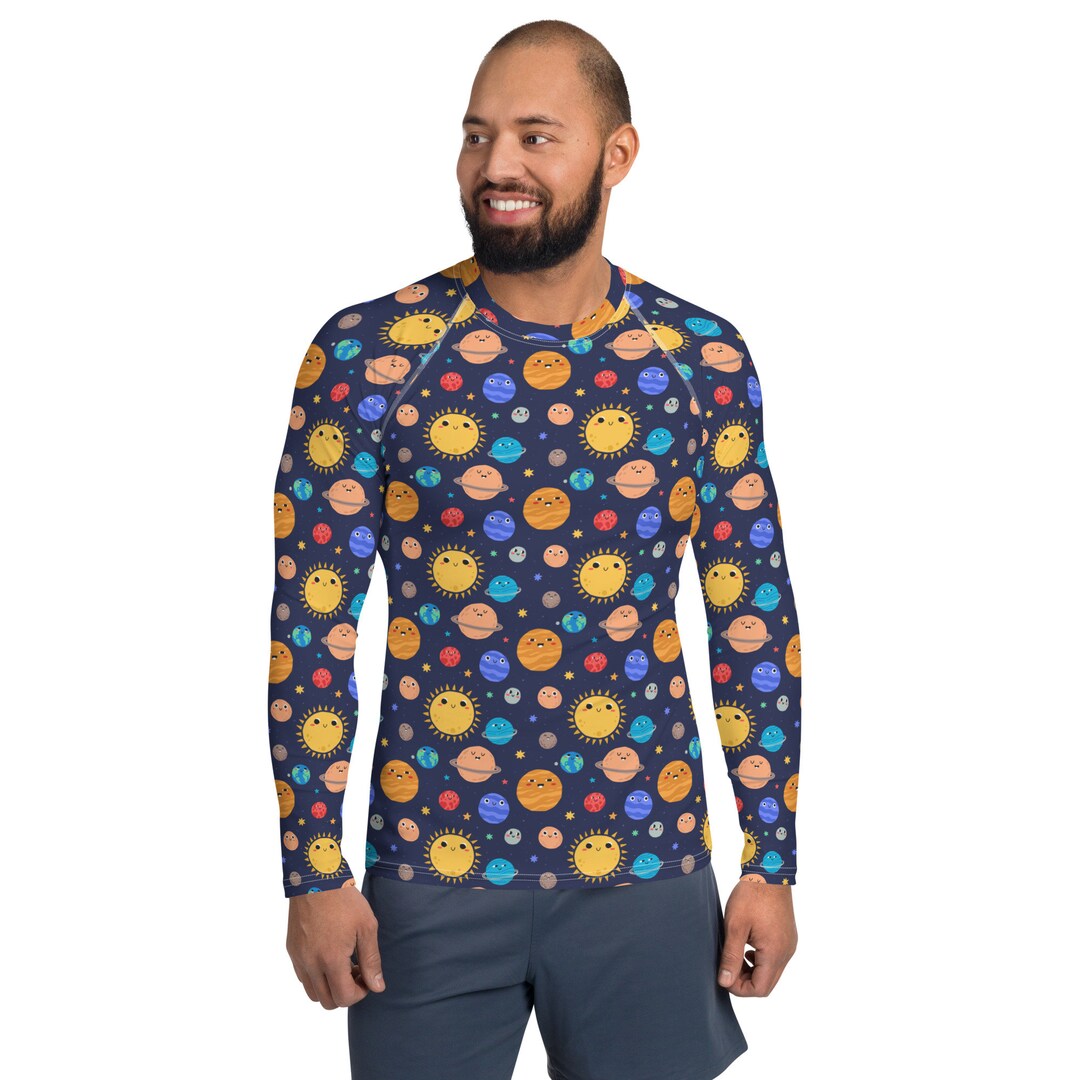 Planets Solar System Rash Guard, Yoga Workout Fitness Rash Guard ...