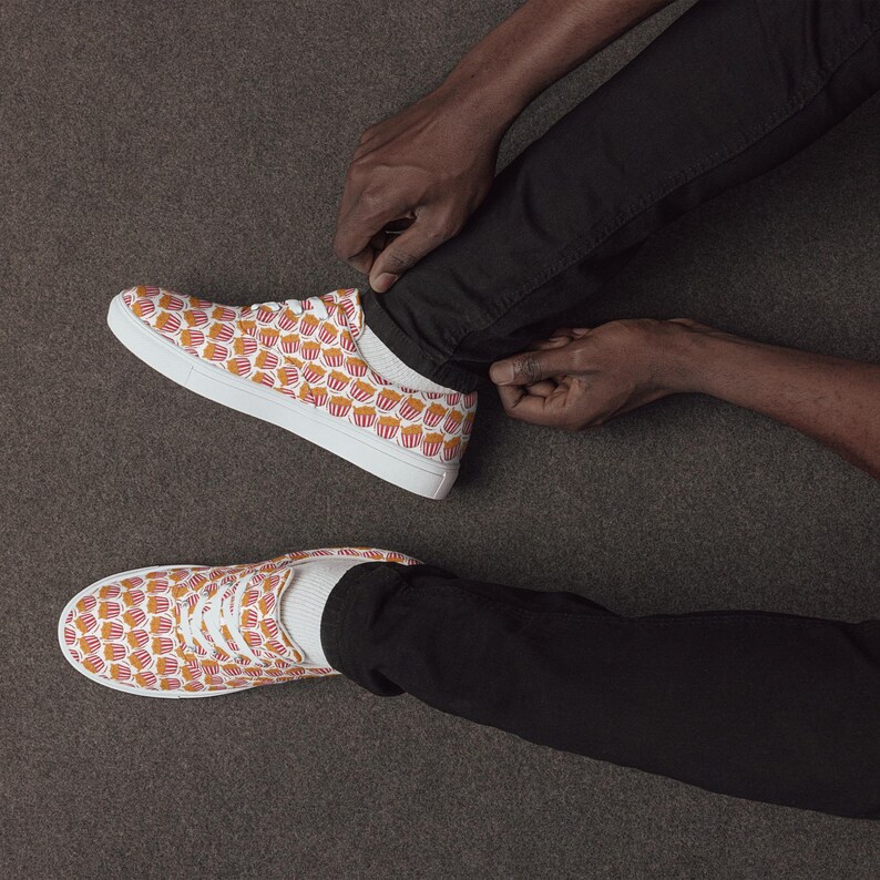 Fried Chicken Fast Food Canvas Shoes Mens, Comfortable Lace-up Summer ...