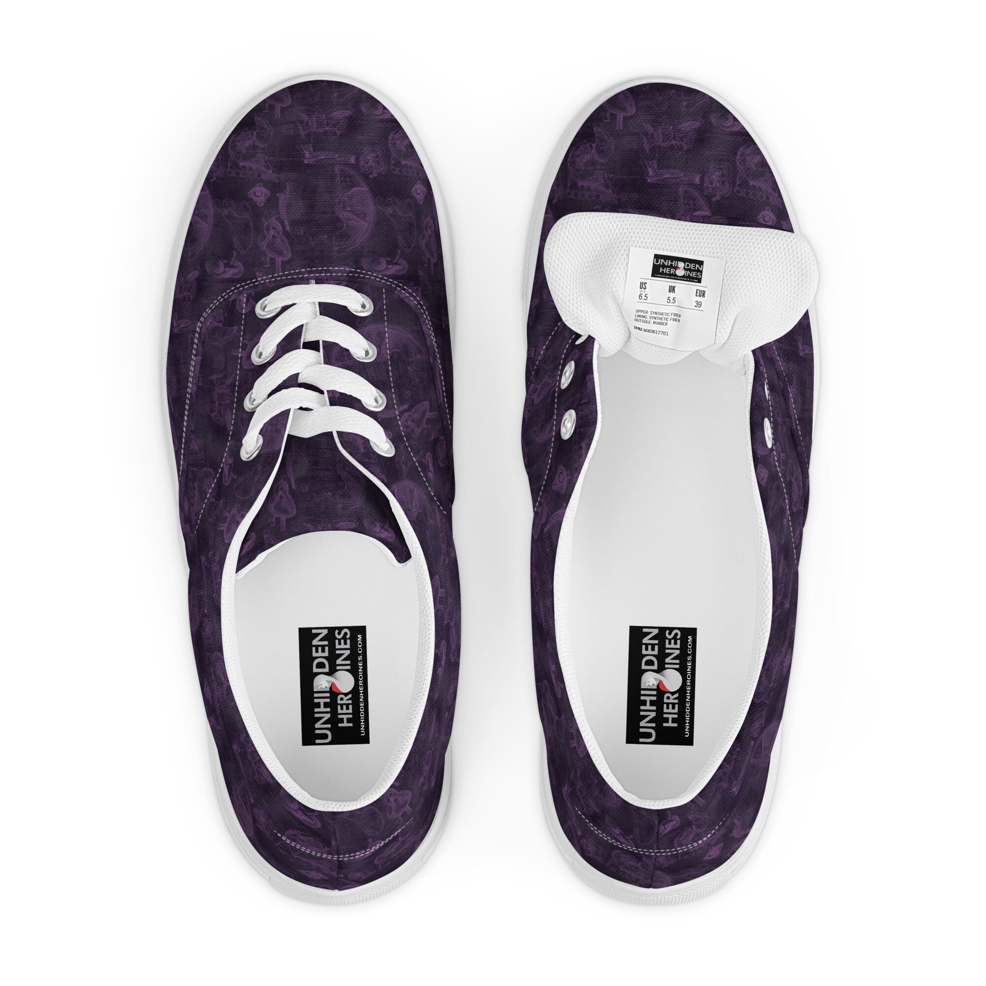 Vintage Anatomy Lace-up Canvas Shoes Women, Science Biology Lover Gift ...