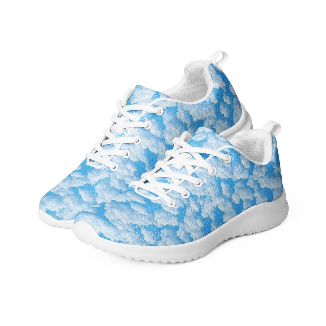 Clouds in A Blue Sky Printed Men's Athletic Shoes, Gym Fitness Shoes ...