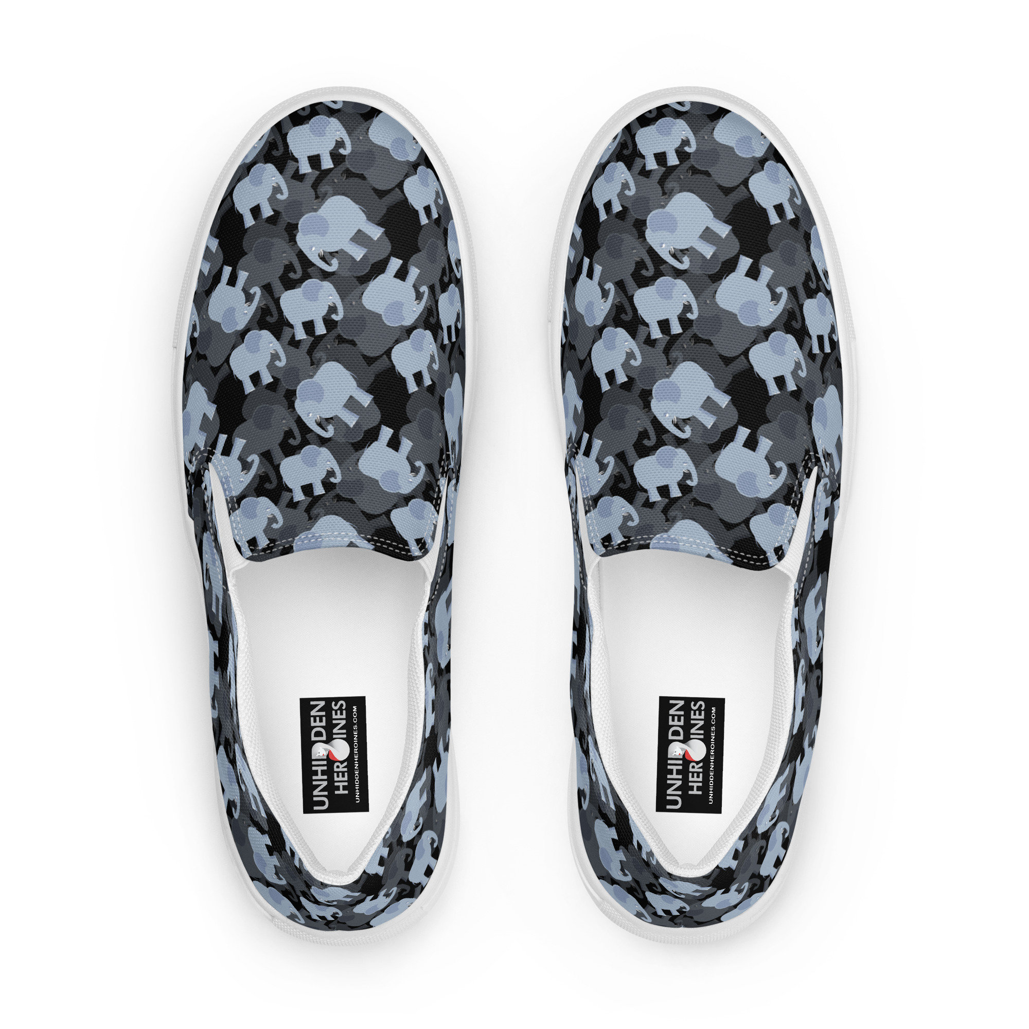 Elephants Animal Printed Canvas Shoes Women, Summer Beach Slip-on Shoes ...