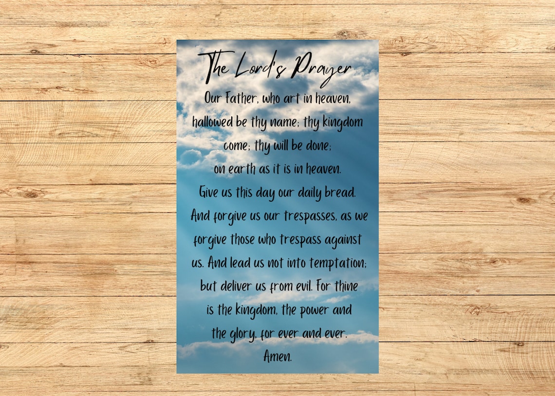 The Lords Prayer Card Laminated Card Gift - Etsy