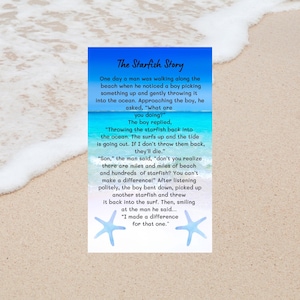 Starfish Story Card Laminated - Card- Gift - Etsy