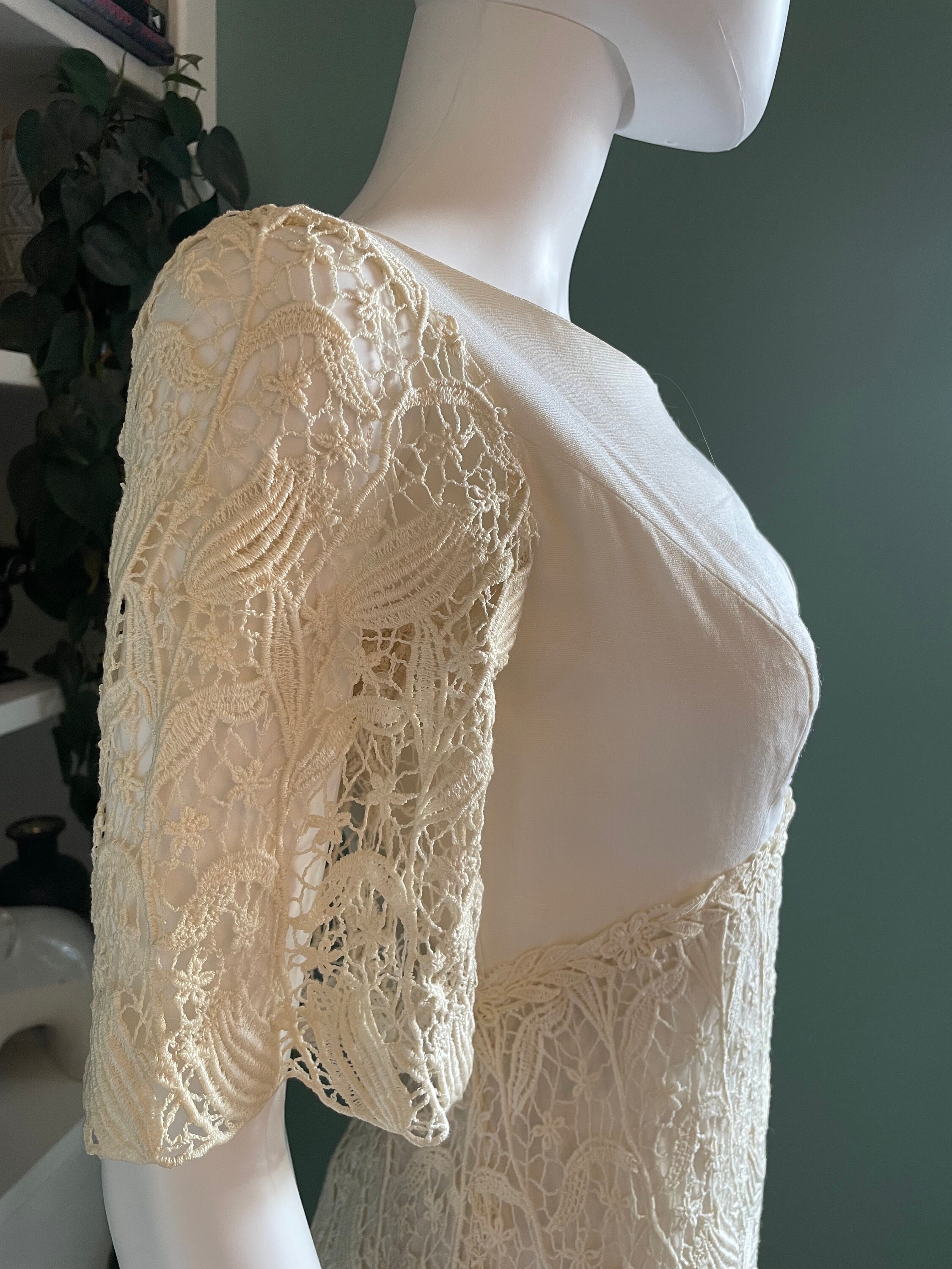 Gorgeous Vintage 60s Murray Hamburger Dress Lace Floral Long Maxi ...