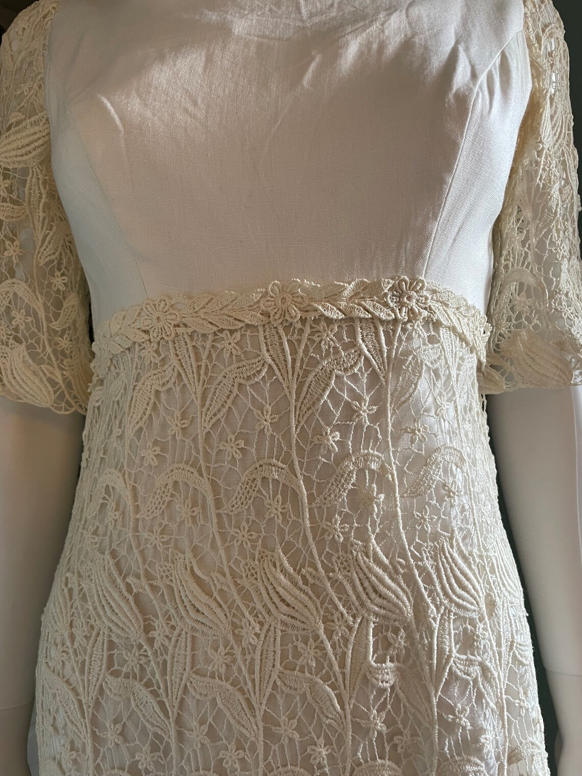 Gorgeous Vintage 60s Murray Hamburger Dress Lace Floral Long Maxi ...