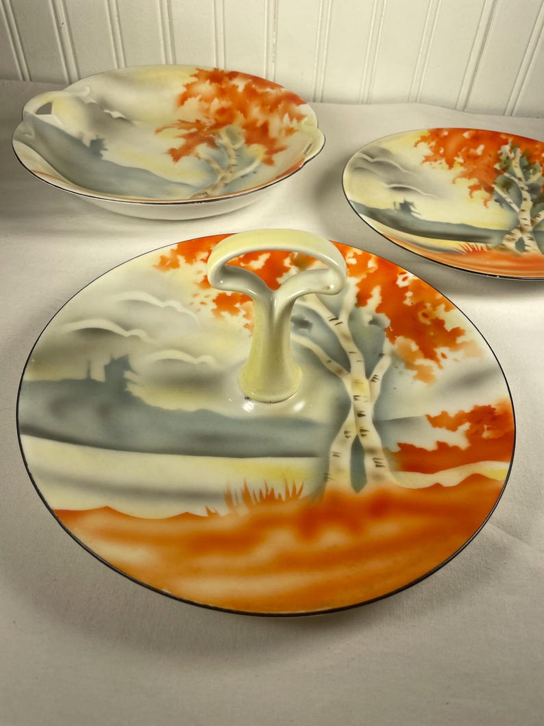 Antique Erdmann Schlegelmilch Hand-painted Landscape Set 3 Piece German ...
