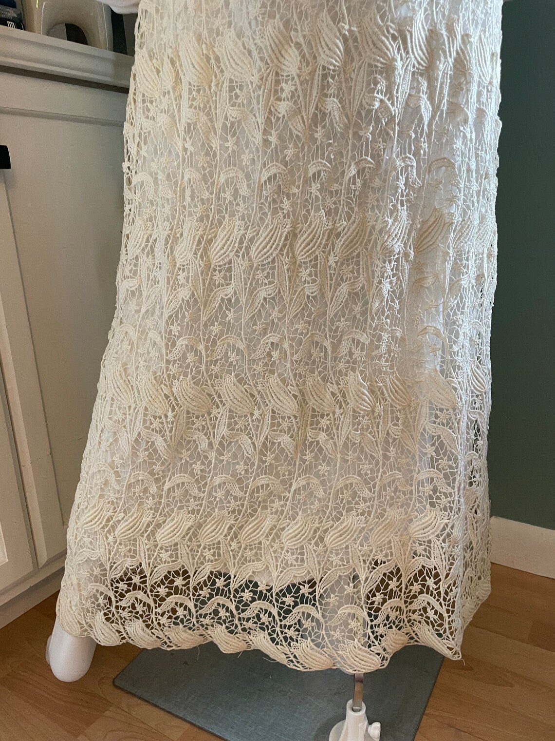 Gorgeous Vintage 60s Murray Hamburger Dress Lace Floral Long Maxi ...