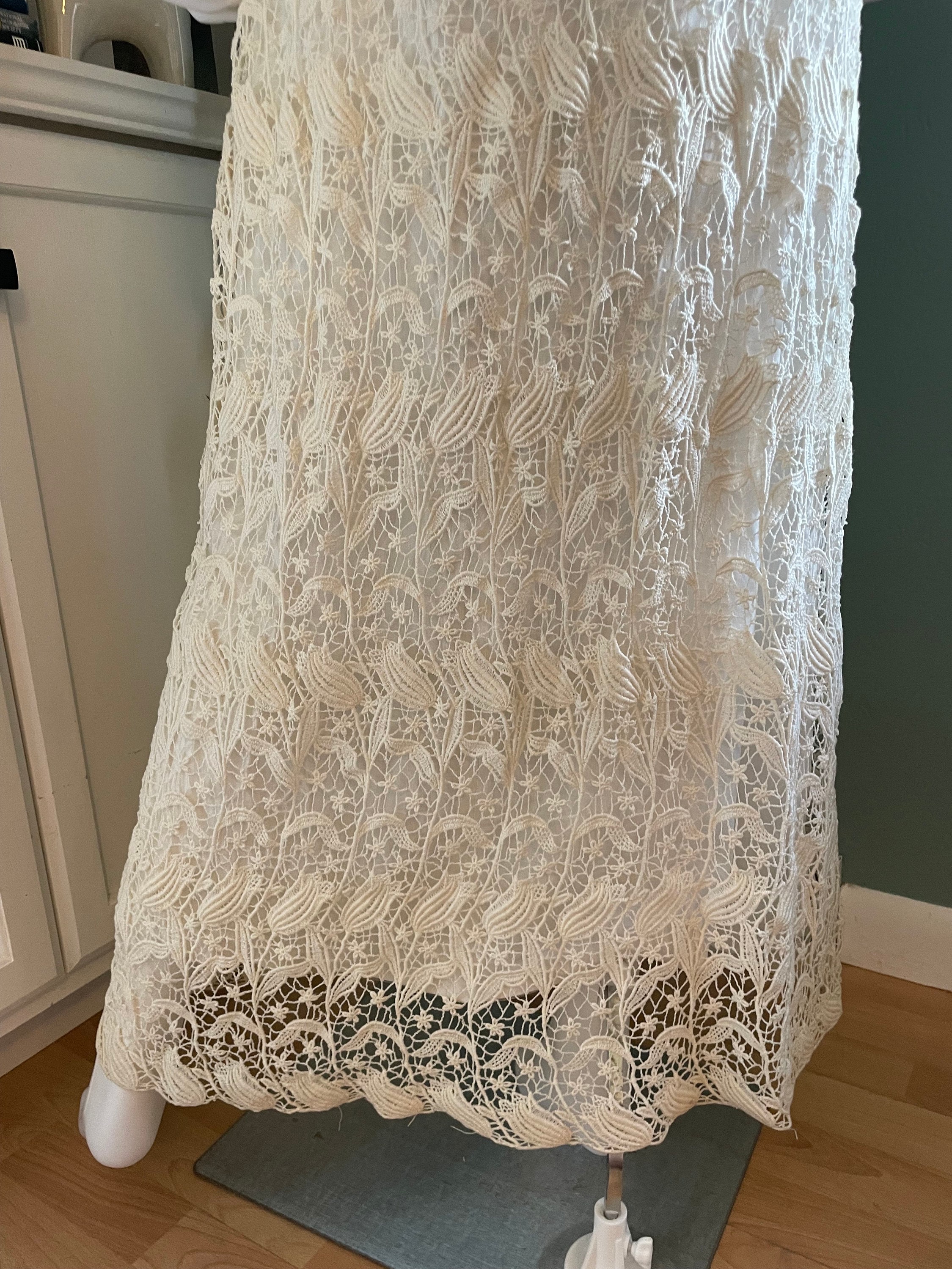 Gorgeous Vintage 60s Murray Hamburger Dress Lace Floral Long Maxi ...