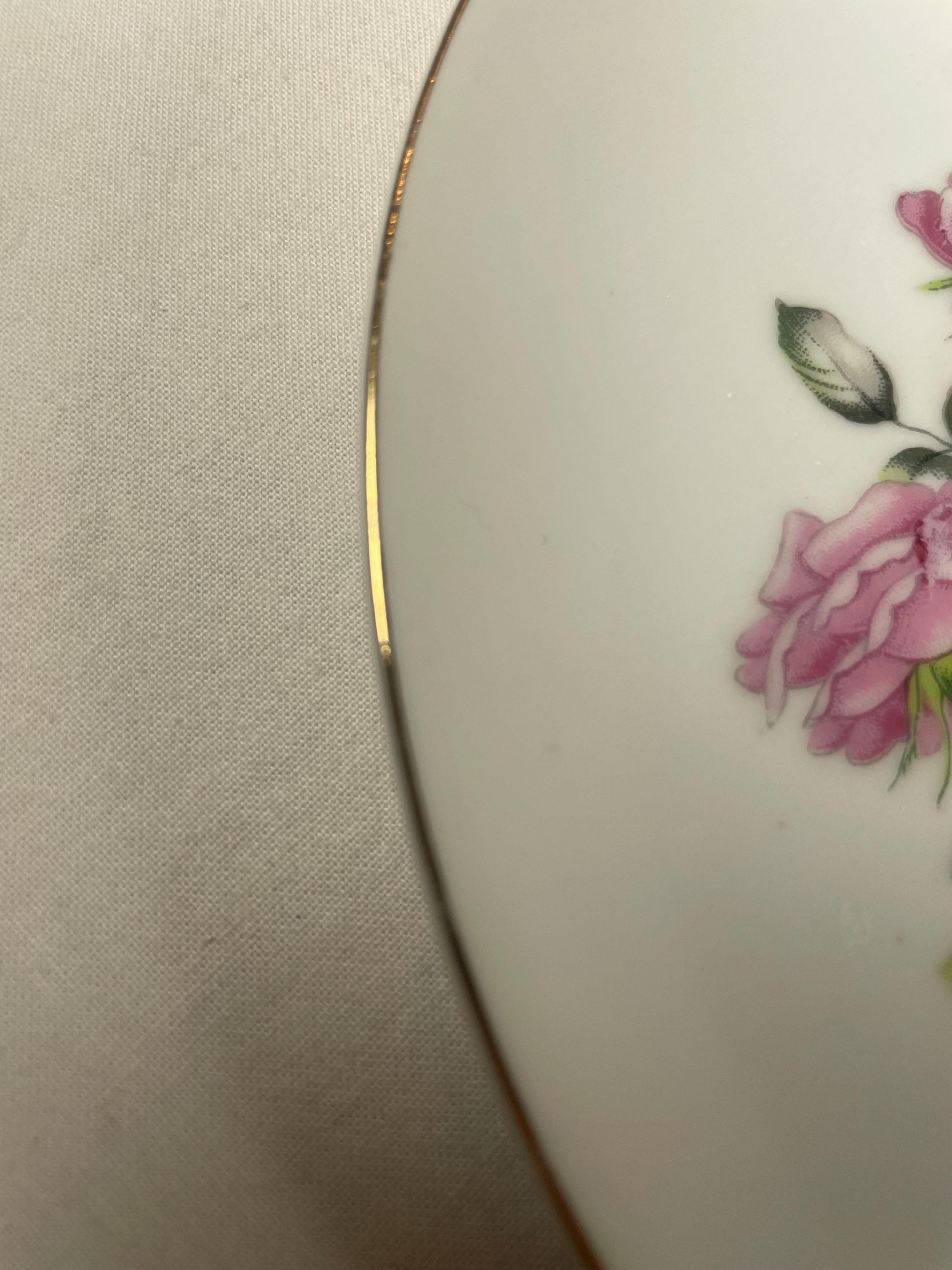 Vintage 50s Lefton China Snack Plates Set of 4 - Hand Painted Floral ...