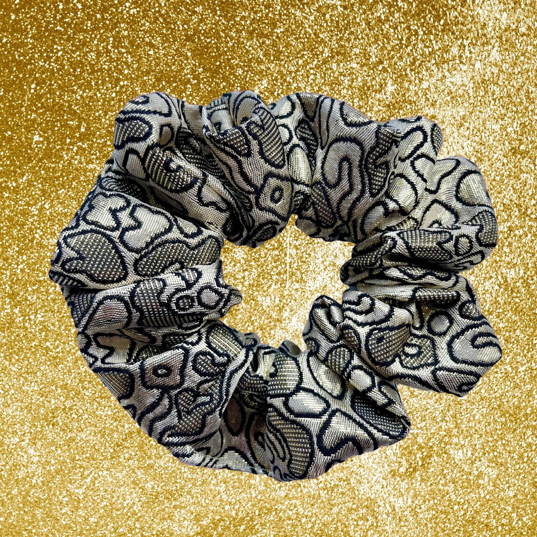 Handmade Scrunchie// Gold and Black Scrunchie// Christmas Scrunchie ...