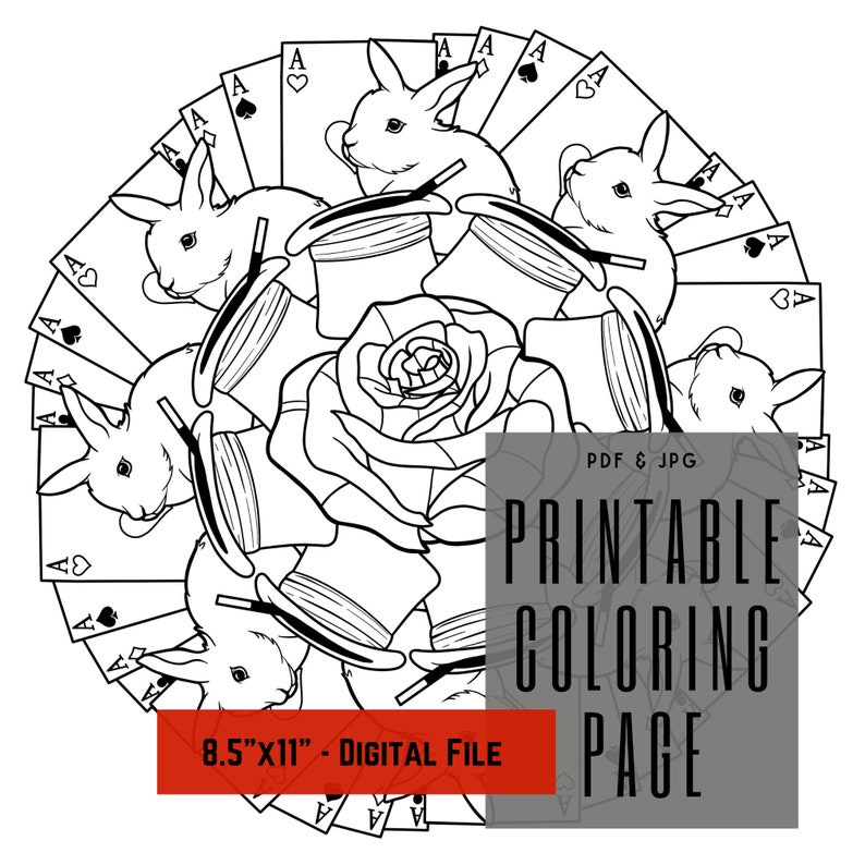 Printable Magic Coloring Page, Mandala, 8.5x11, JPG & PDF - Etsy