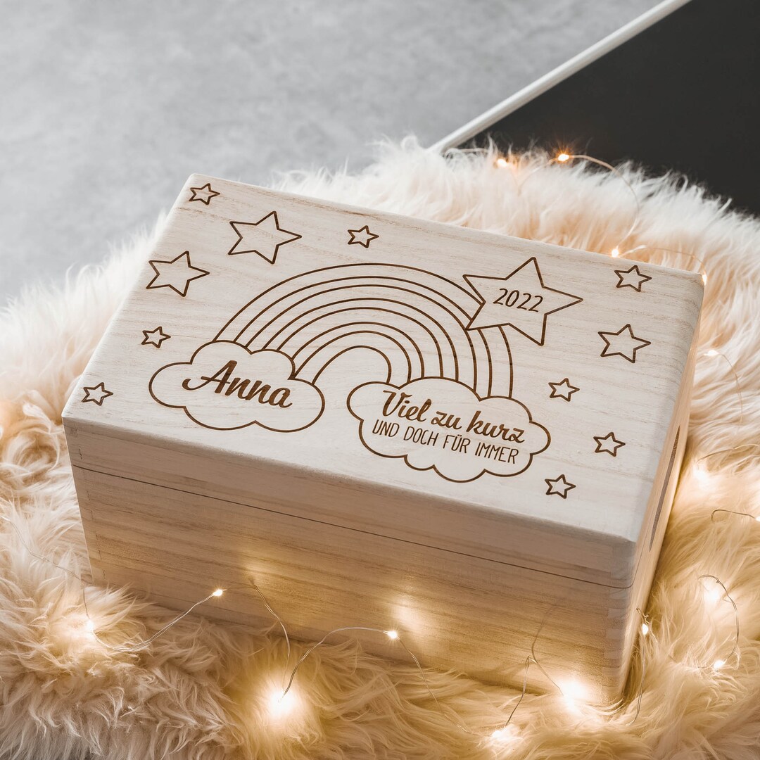 Personalized Memory Box/memory Box rainbow for a Star Child - Etsy