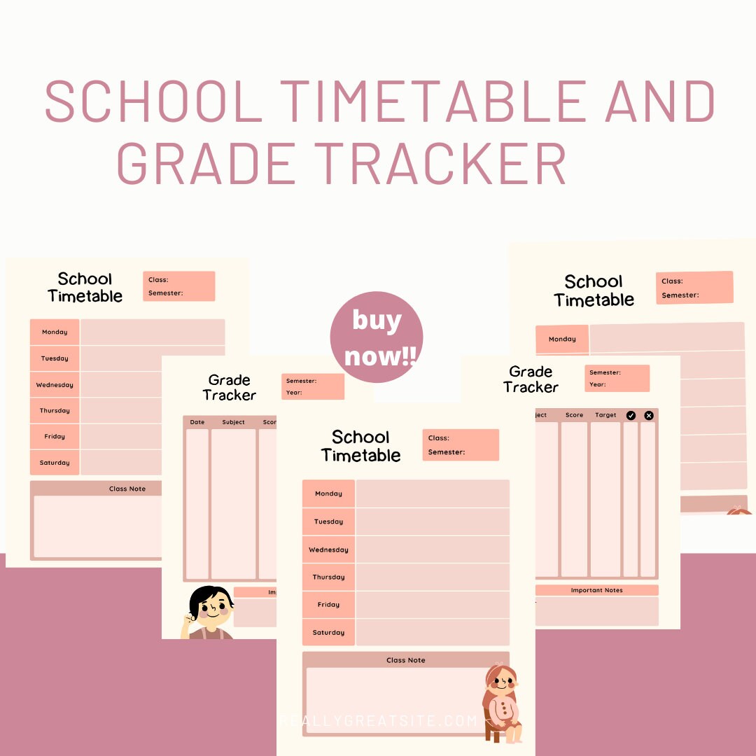 School Timetable School Timetable Maker Student Grade - Etsy