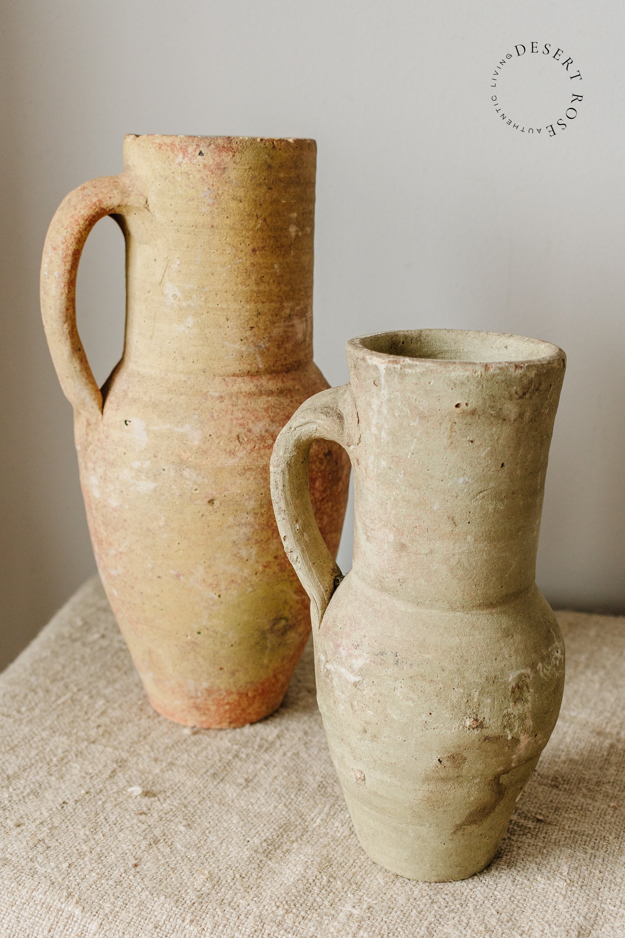 Small Amfora Terracotta Vase With Handles, Decorative Vessel for Garden ...