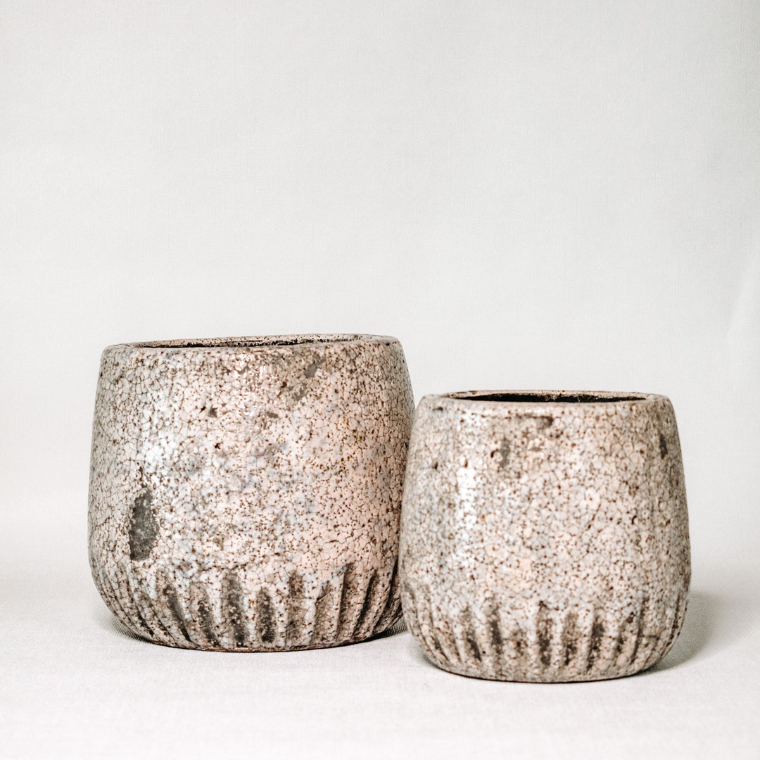 Gray Weathered Ceramic Pots Vintage Handmade Pot Rustic - Etsy