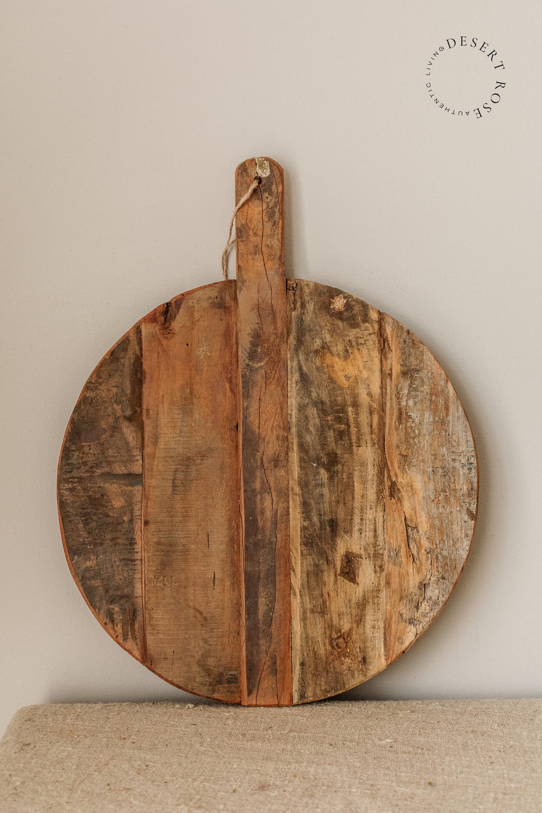 Round Recycled Wood Breadboard 40cm | 15.75", Upcycled Kitchen Decor ...