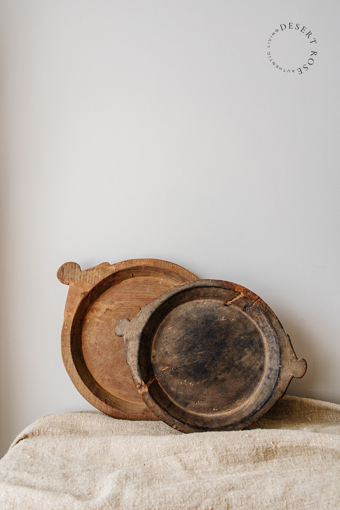 Vintage Wooden Chapati Board, Handcrafted Rustic Wood Plate, Old ...