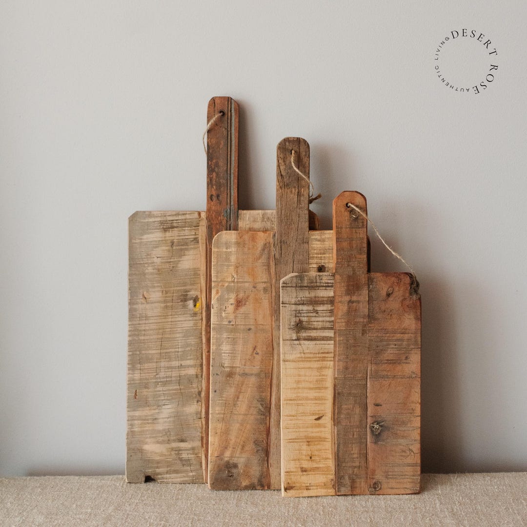 Rectangle Recycled Wood Breadboard, Upcycled Kitchen Decor, Vintage Wood Chopping Serving Board ...