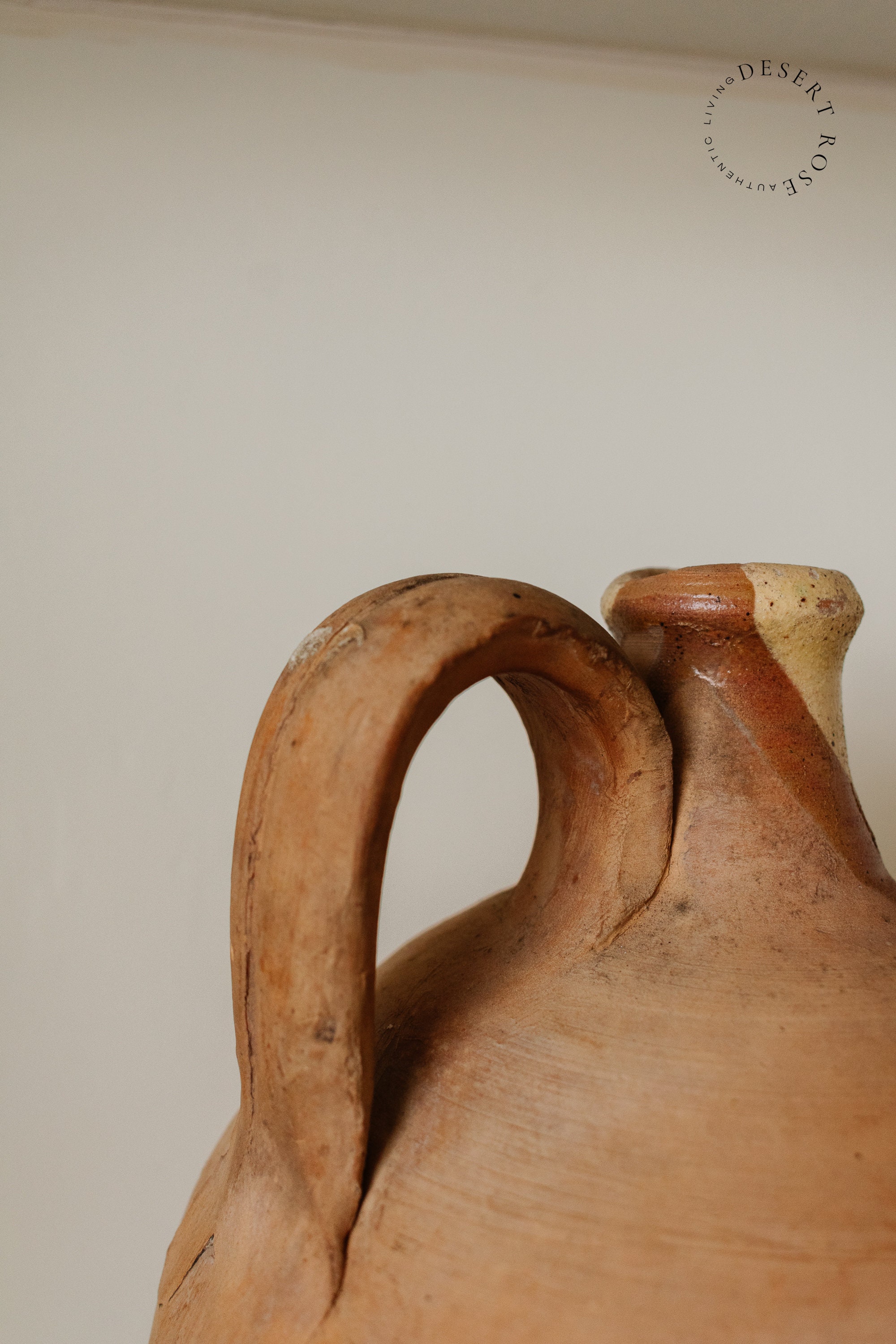 Vintage Medium French Terracotta Water Jug With Handle, Traditional ...