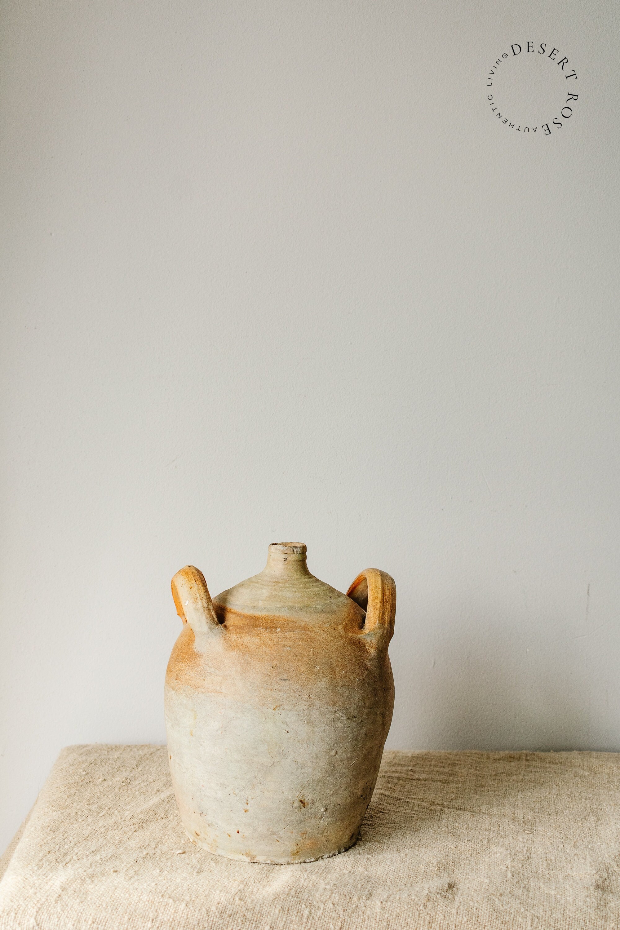Vintage Small French Stoneware Olive Oil Jug, Traditional Unglazed and ...