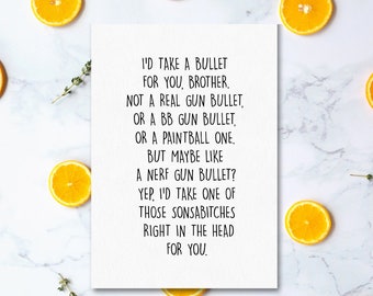 Brother Card Funny Card for Brother I'd Walk Through - Etsy