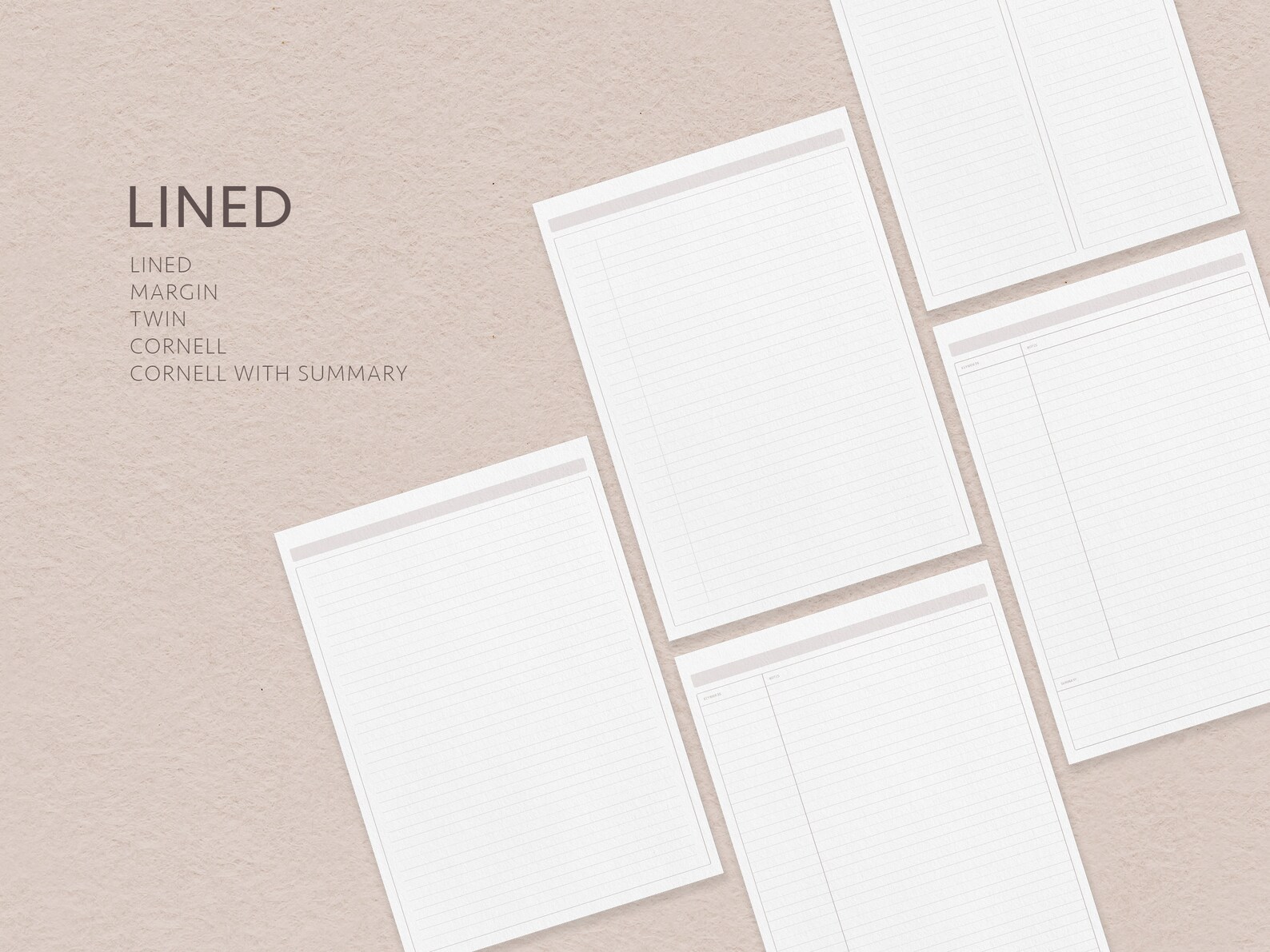 Warm Neutral Digital Note Paper Texture Student Planner for Goodnotes ...