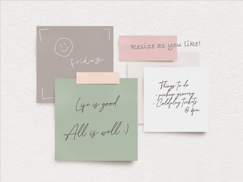 Neutral Textured Digital Sticky Notes PNG Organize Notes for iPad ...