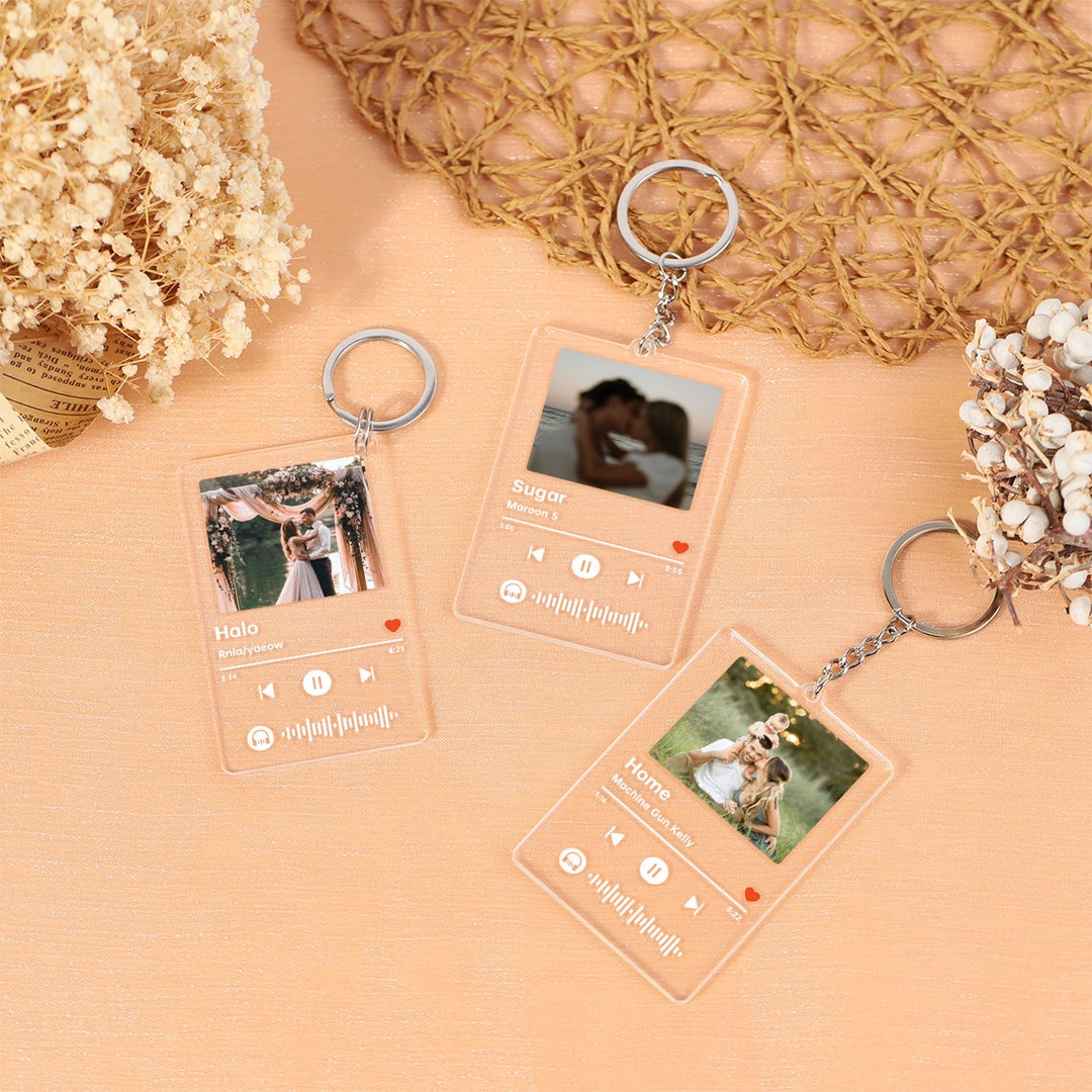 Song Keychain Personalised Album Custom Song Keychain Scannable Music ...