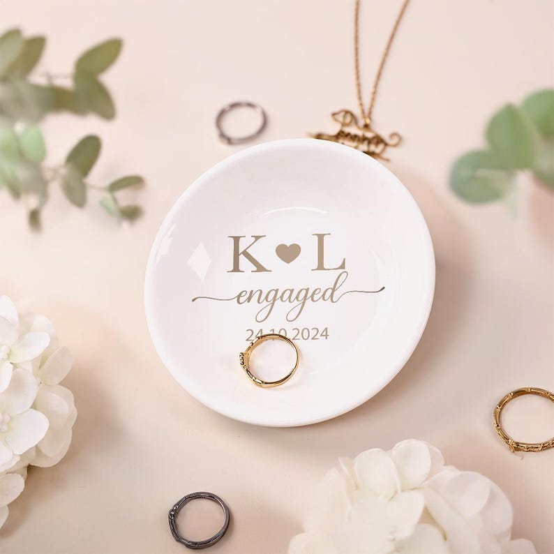 Personalized Ceramics Ring Dish, Custom Round Ceramics Ring Dish ...
