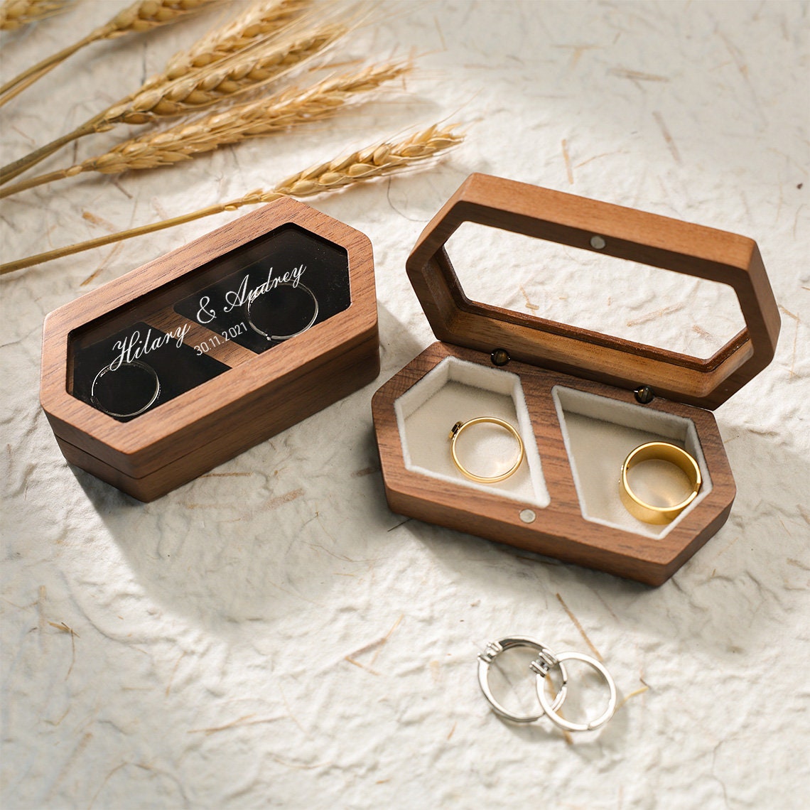 Personalized Wedding Ring Box Custom Wood Ring Box Ring Box - Etsy