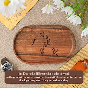 Personalized Engraved Wooden Tray, Custom Name Oval Wooden Jewelry Tray ...