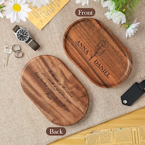 Personalized Engraved Wooden Tray, Custom Name Oval Wooden Jewelry Tray ...