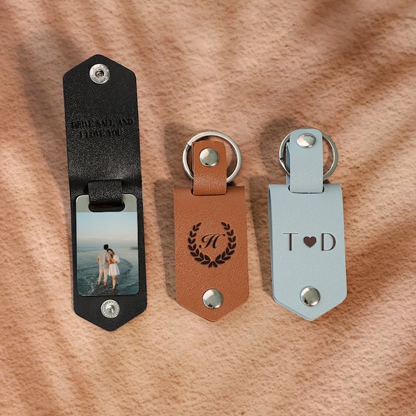 Leather Keychain - Etsy