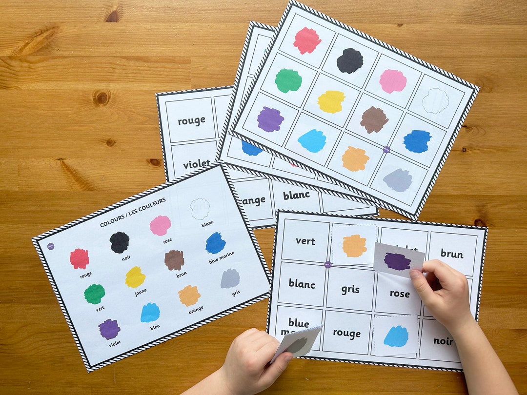 French Colours Word Mat, Word Flashcards, Game Mats, Printable Digital ...