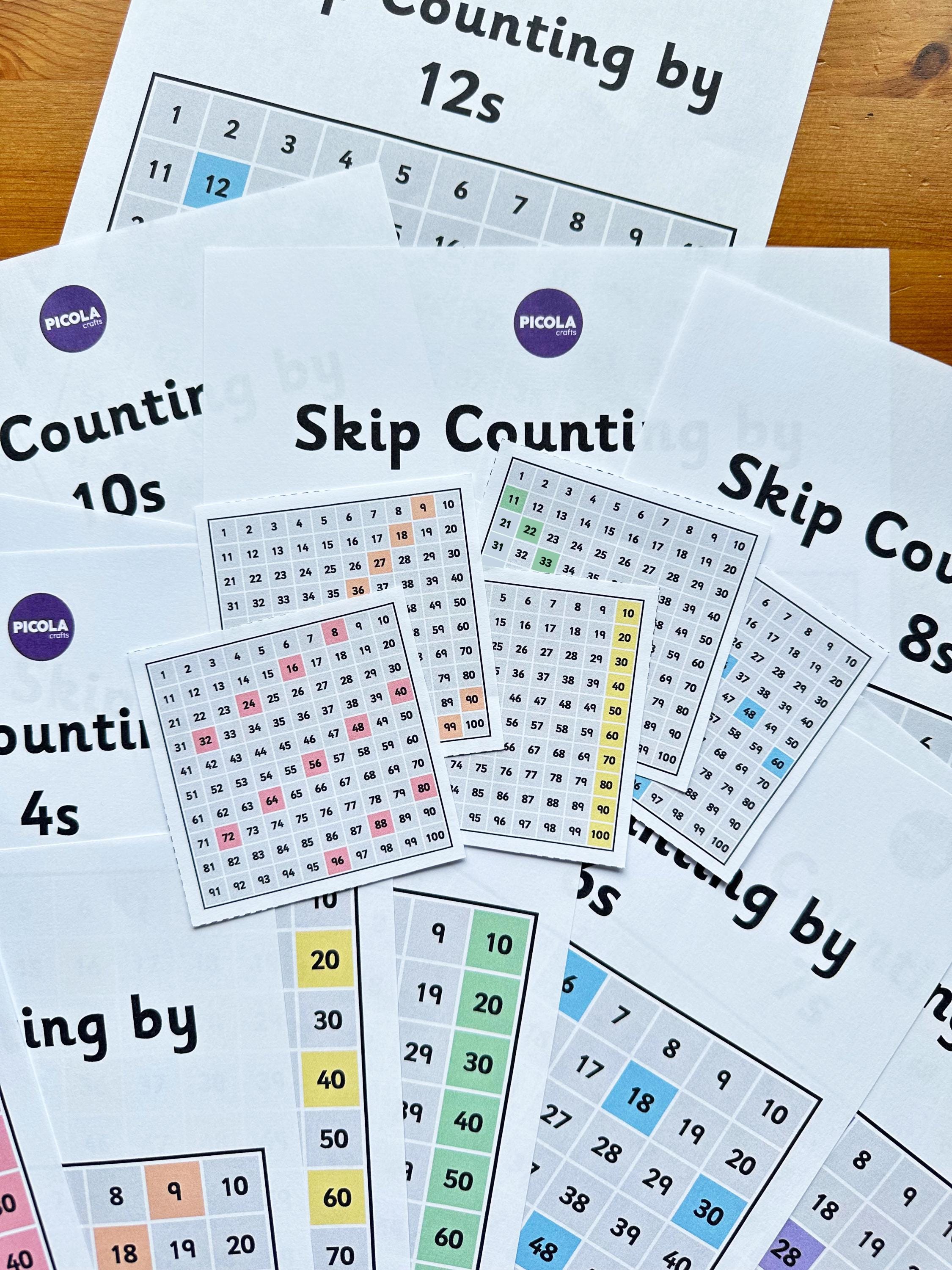 Skip Counting Chart, Printable Digital Download, Math, Kids, Homeschool ...